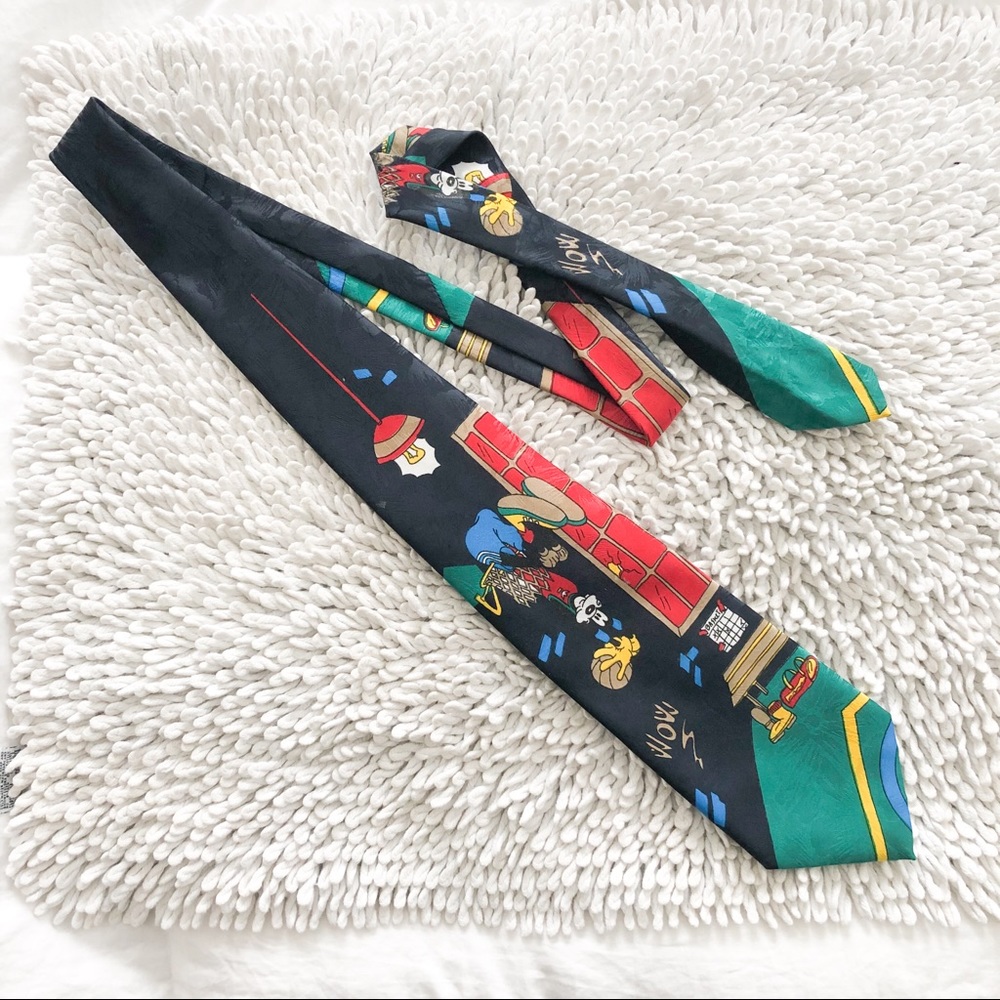 Vintage Disney Goofy Basketball Print Neck Tie - Gem